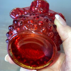 Fenton Orange Art Glass Hobnail Vase, Vintage Fenton Orange Amberina ...
