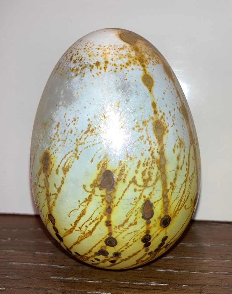 Studio Art Iridescent Egg Signed Art Glass Iridescent Egg - Etsy