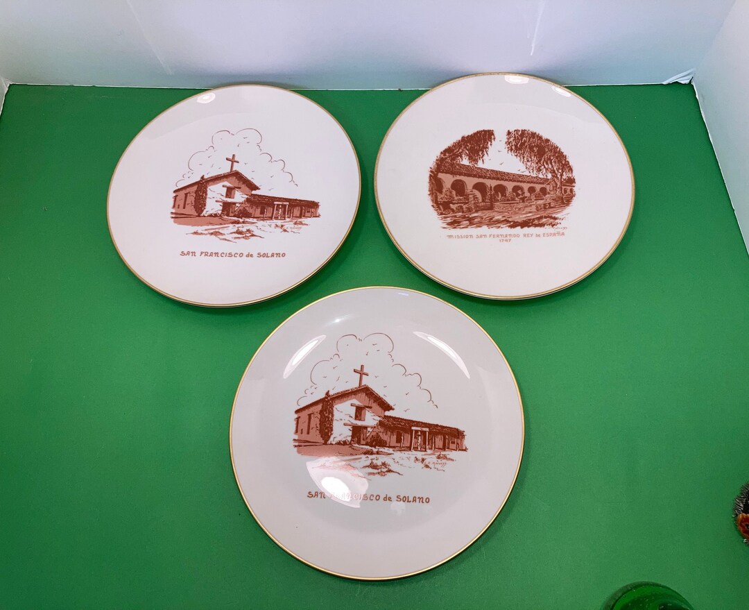 3 Vintage California Mission Luncheon Plates, Lenox Plates, 8.25 Salad ...