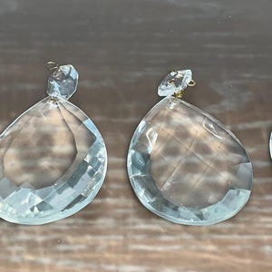 4 Prism Sets, 4" Teardrop Crystal Sets, Faceted 3" Oval Prisms, Antique ...