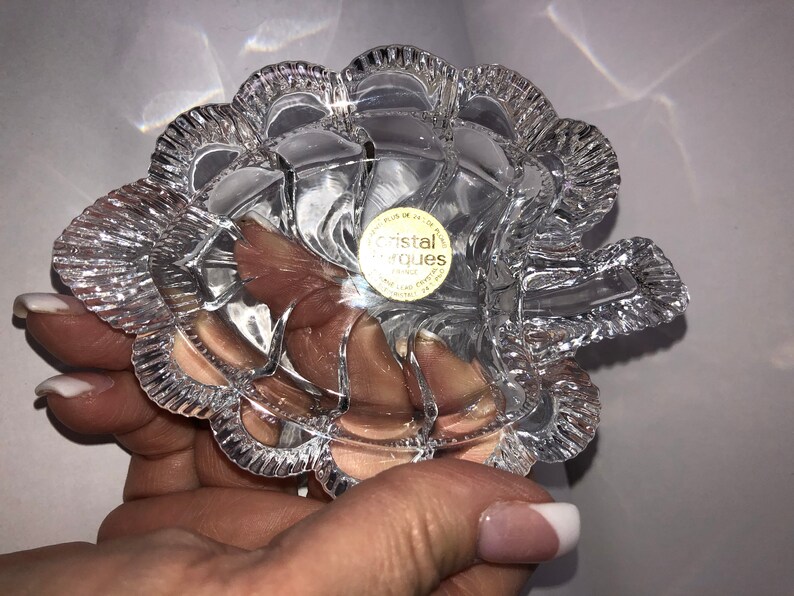 Cristal D'arques Nut Dish Crystal Leaf Dish Lead Crystal - Etsy