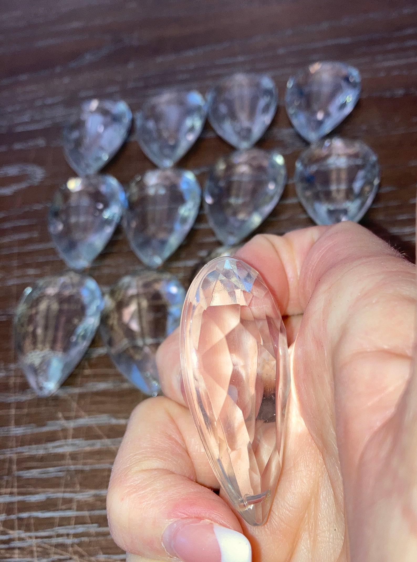 12 pieces of Antique Faceted Crystals Faceted Teardrop | Etsy