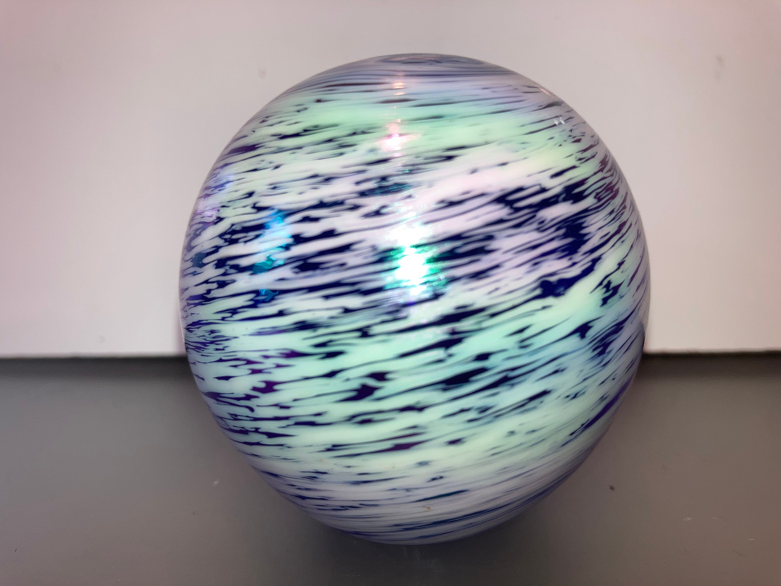 Studio Art Paperweight Iridescent White Cobalt Blue Paper - Etsy UK