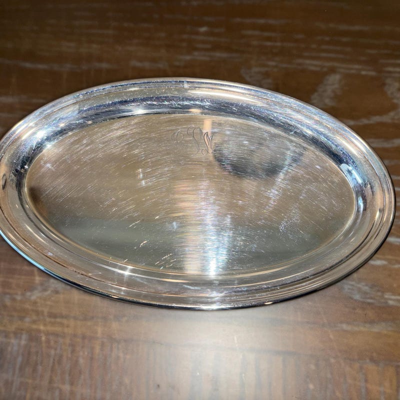 Silver Vanity Oval Tray - Etsy