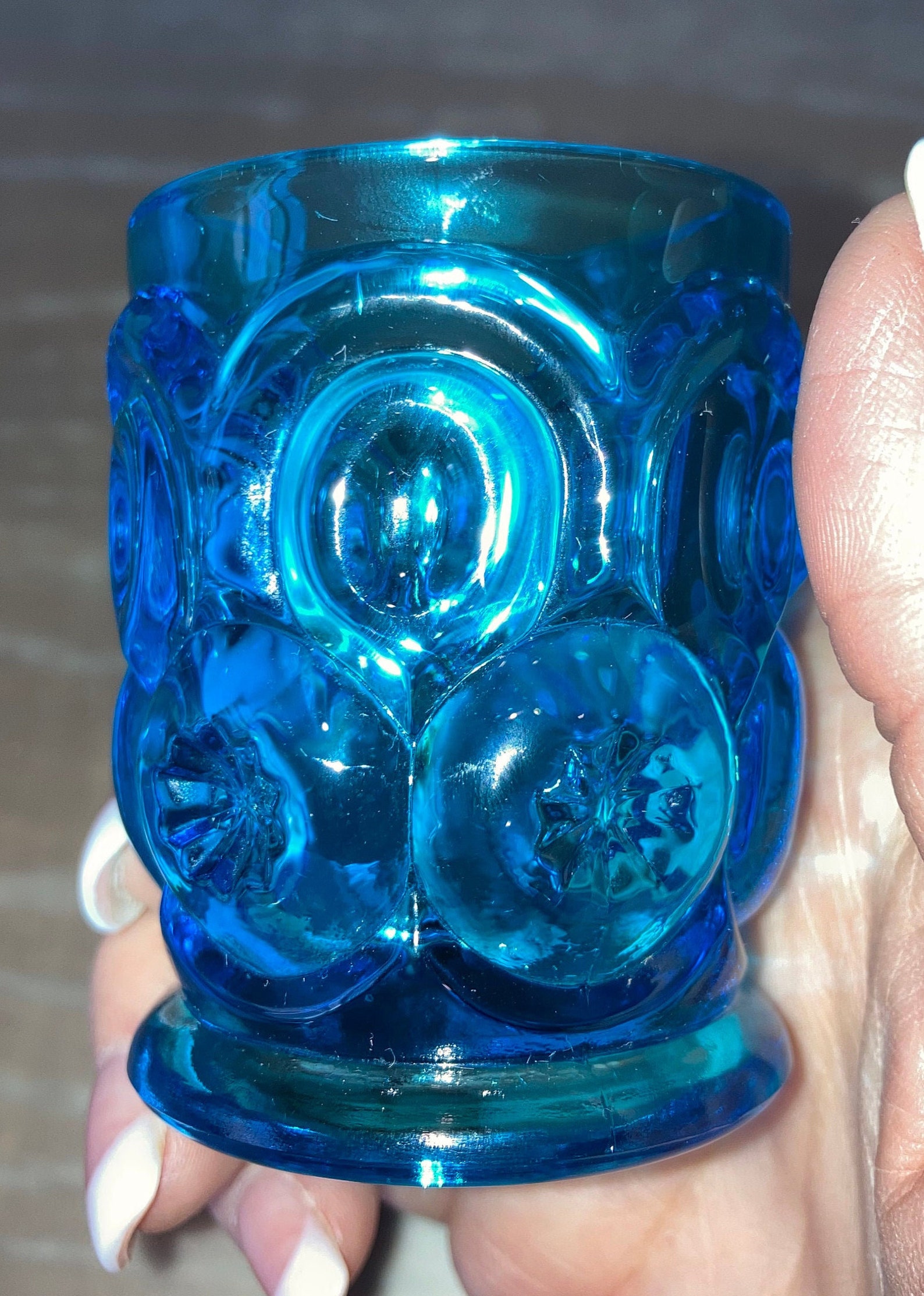 Vintage LE Smith Blue Glass Toothpick Moon and Stars Colonial - Etsy