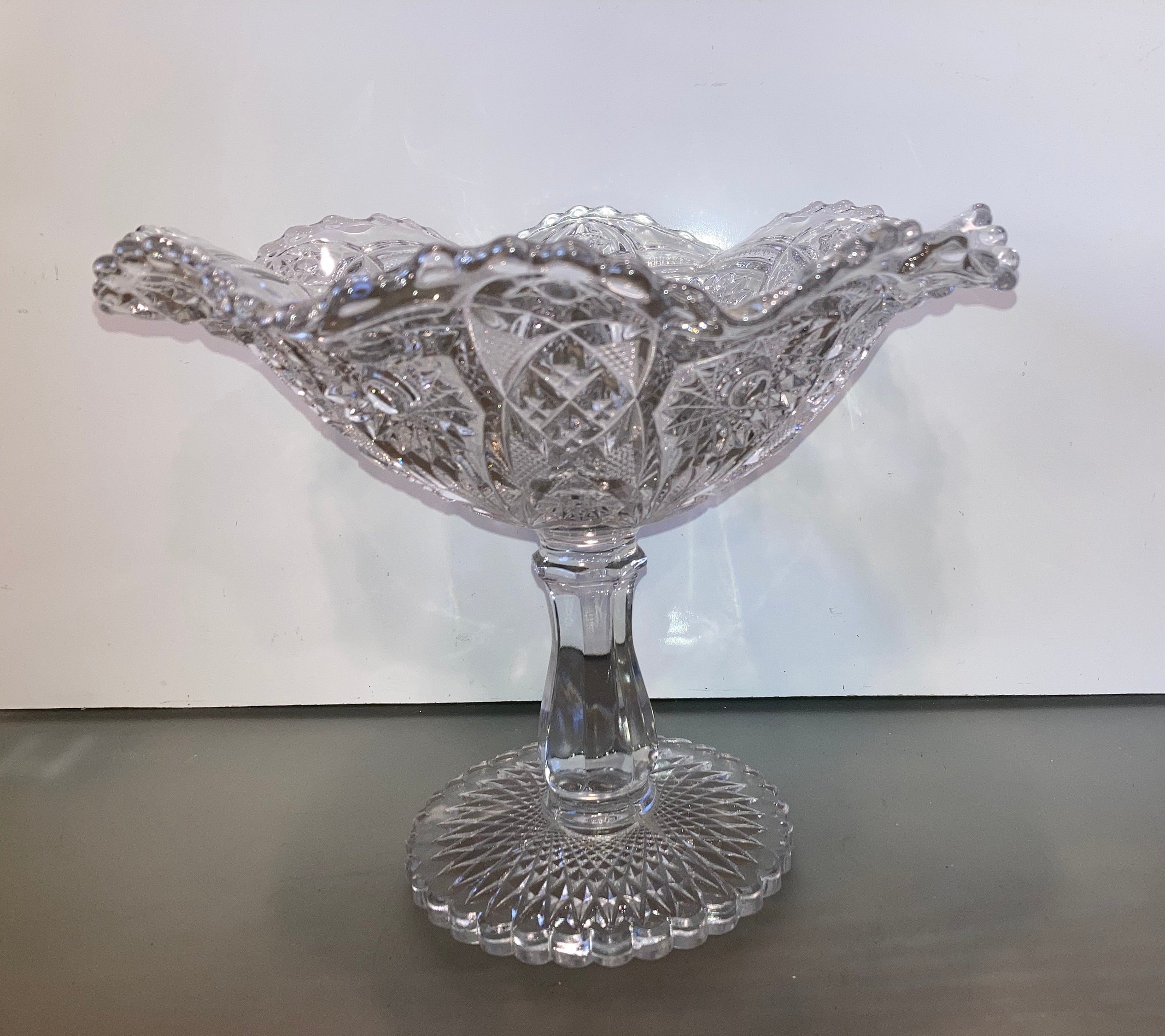 Vintage Imperial Glass Compote, Imperial 9" Tall Pedestal Bowl ...