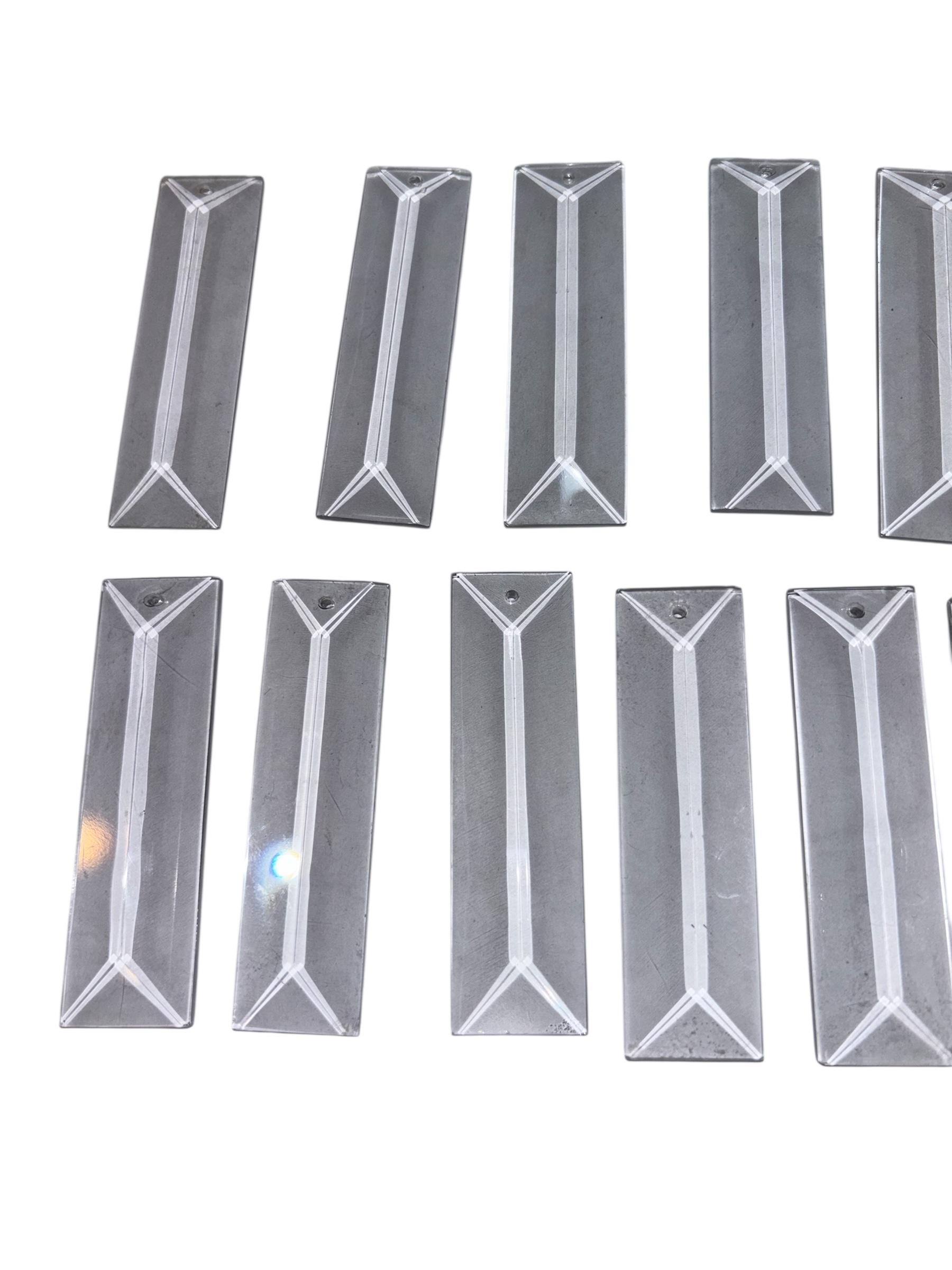 14 Pieces of Antique Prisms, Antique Square Cut Prisms, 3" Antique ...