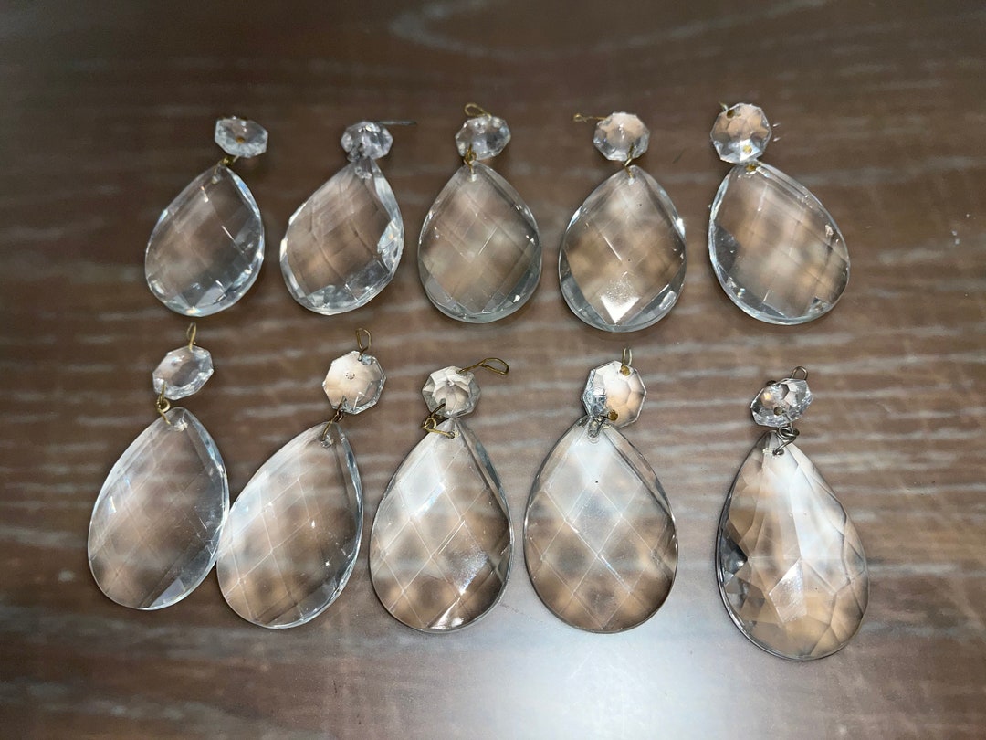 10 Sets 2 3/4 Teardrop Prisms, 2 Teardrop Prisms, 1/2 Octagon Teardrop ...