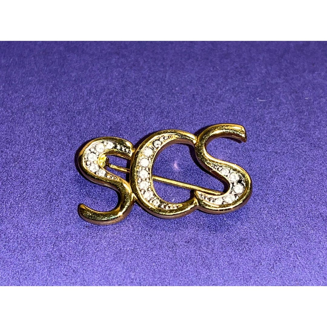 Vintage Swarovski SCS Pin, Swarovski Rhinestone 1" Pin, Swarovski SCS ...