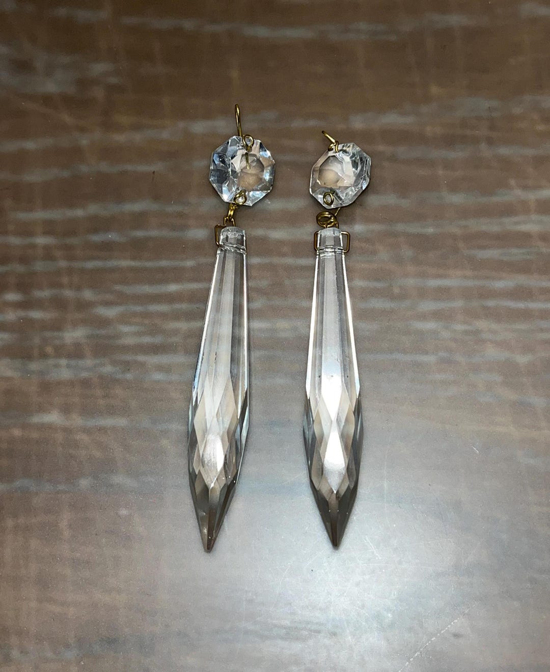2 Sets of Antique Crystal Prisms, Antique Chandelier 3 1/2" Prism Sets ...