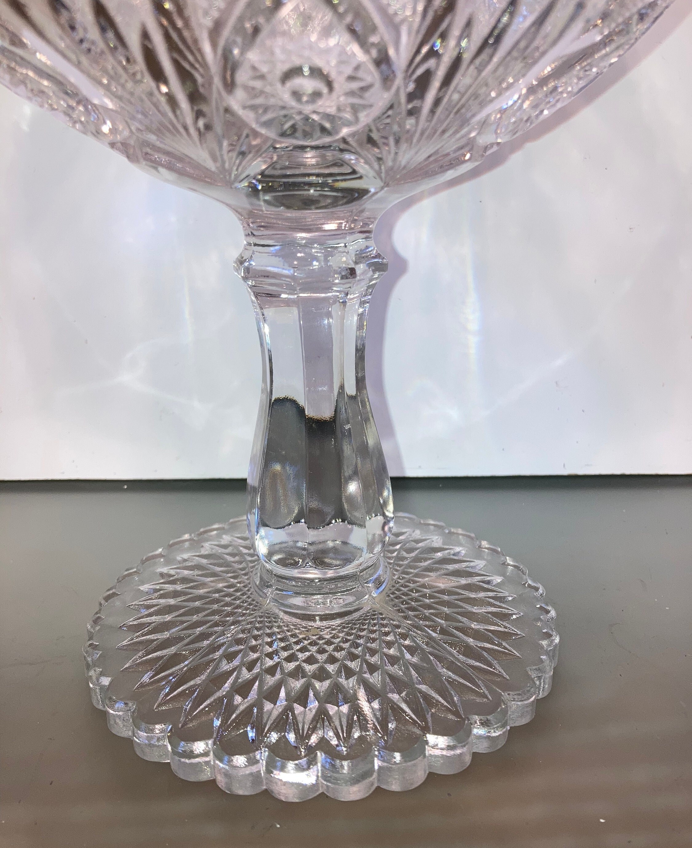 Vintage Imperial Glass Compote, Imperial 9" Tall Pedestal Bowl ...