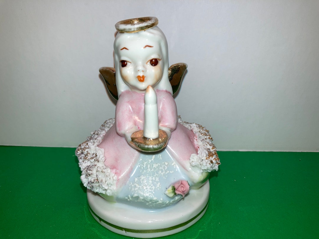 Vintage Lefton Angel Candle, Lefton Spaghetti Angel Figure, Japan Angel ...
