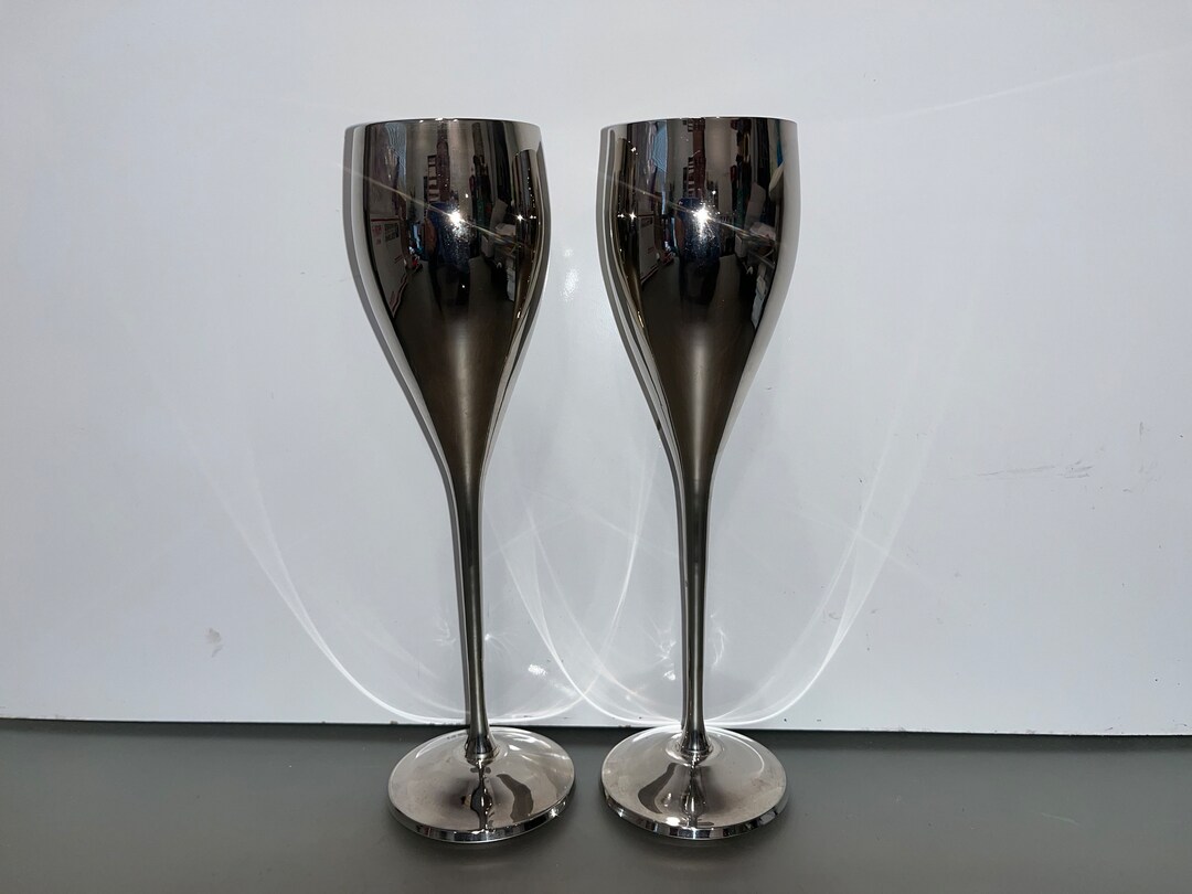 Pair of International Silver 9 Champagne Glasses, International Silver ...
