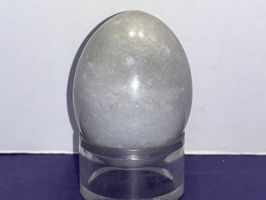 Gray Marble Stone Egg, Hand Cut Polished Gray Vein Marble Egg, Gray ...