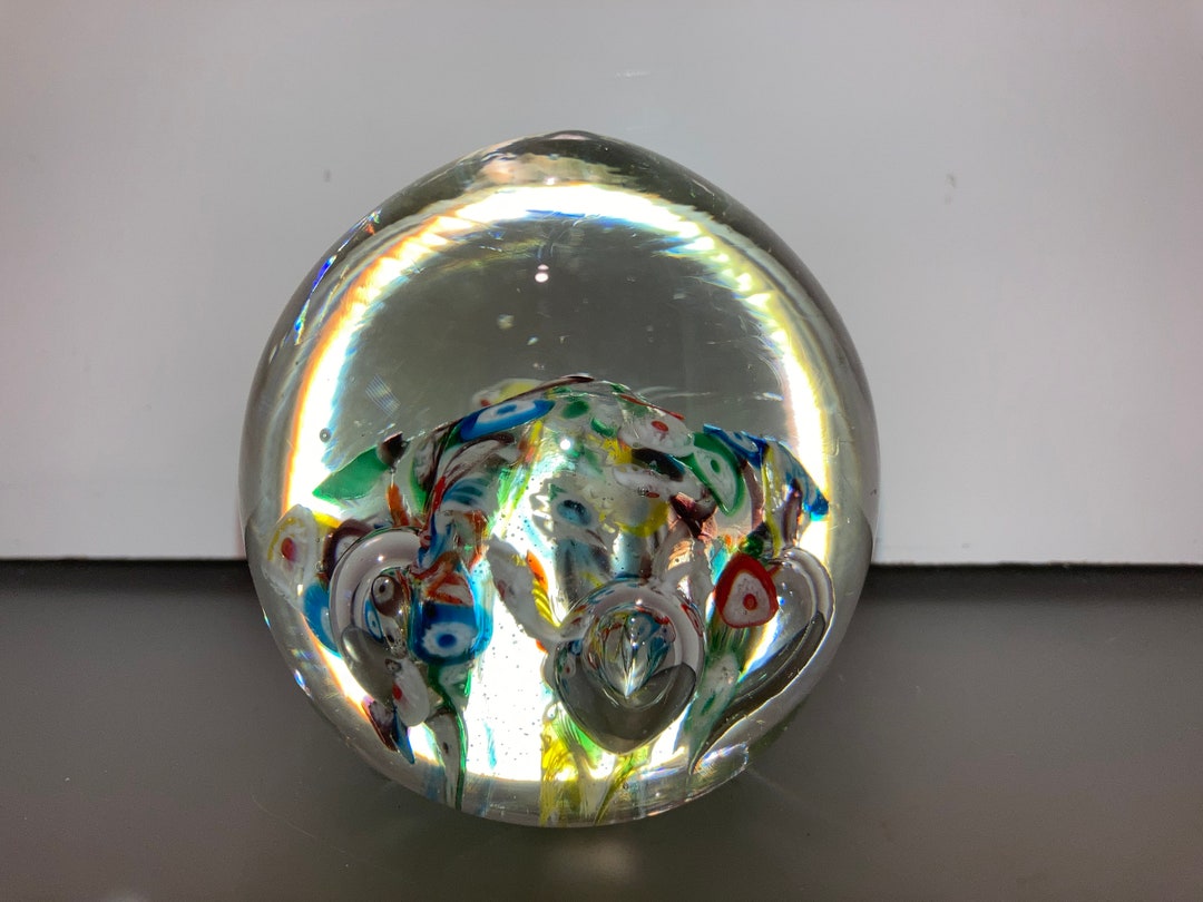 Vintage Japan Ribbon Paperweight, Japan Millefiori Paperweight ...