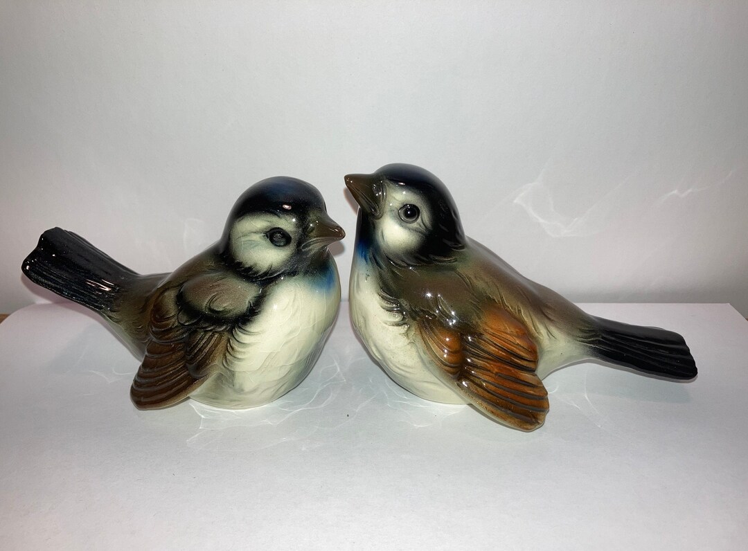 Pair of Vintage Goebel German Porcelain Bird, Ceramic Sparrow Bird ...