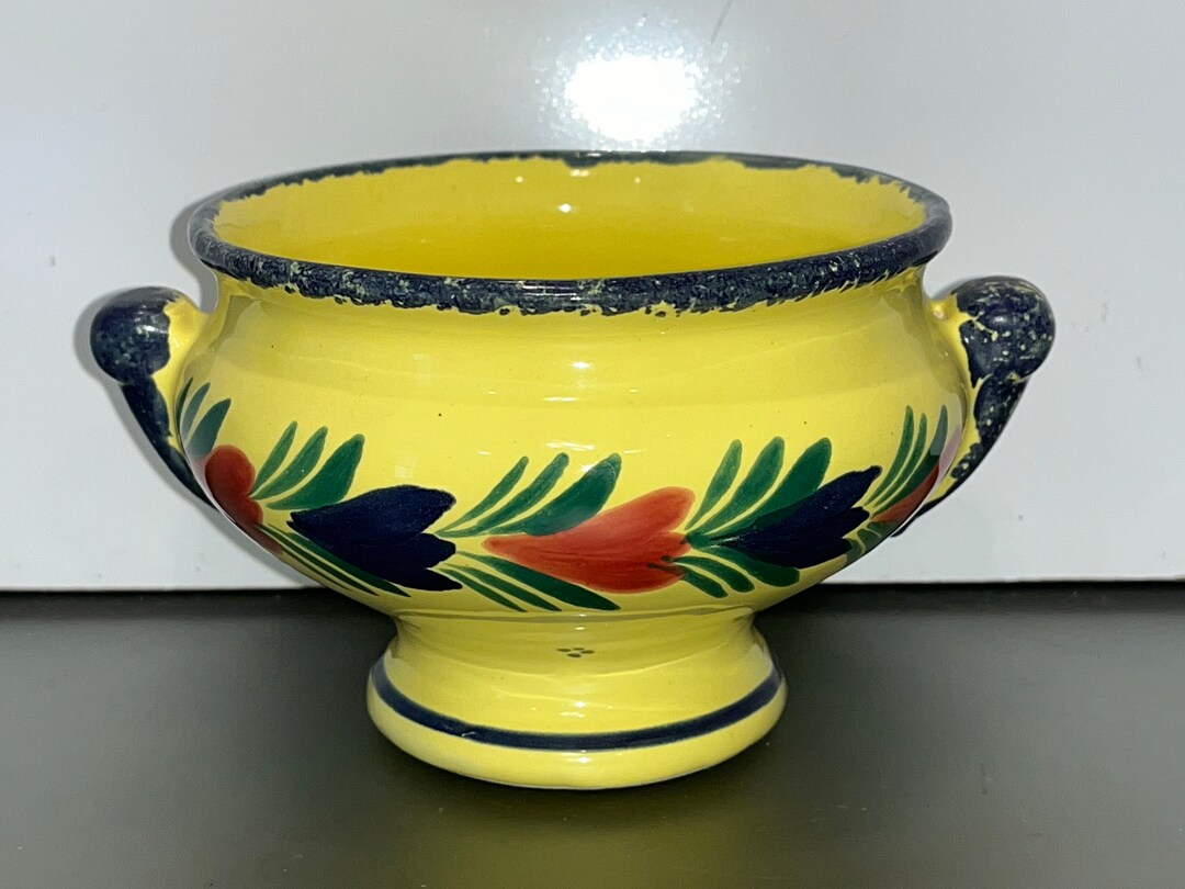 Vintage Henriot Quimper Yellow Flowers Bowl, French Quimper 5 Bowl With ...