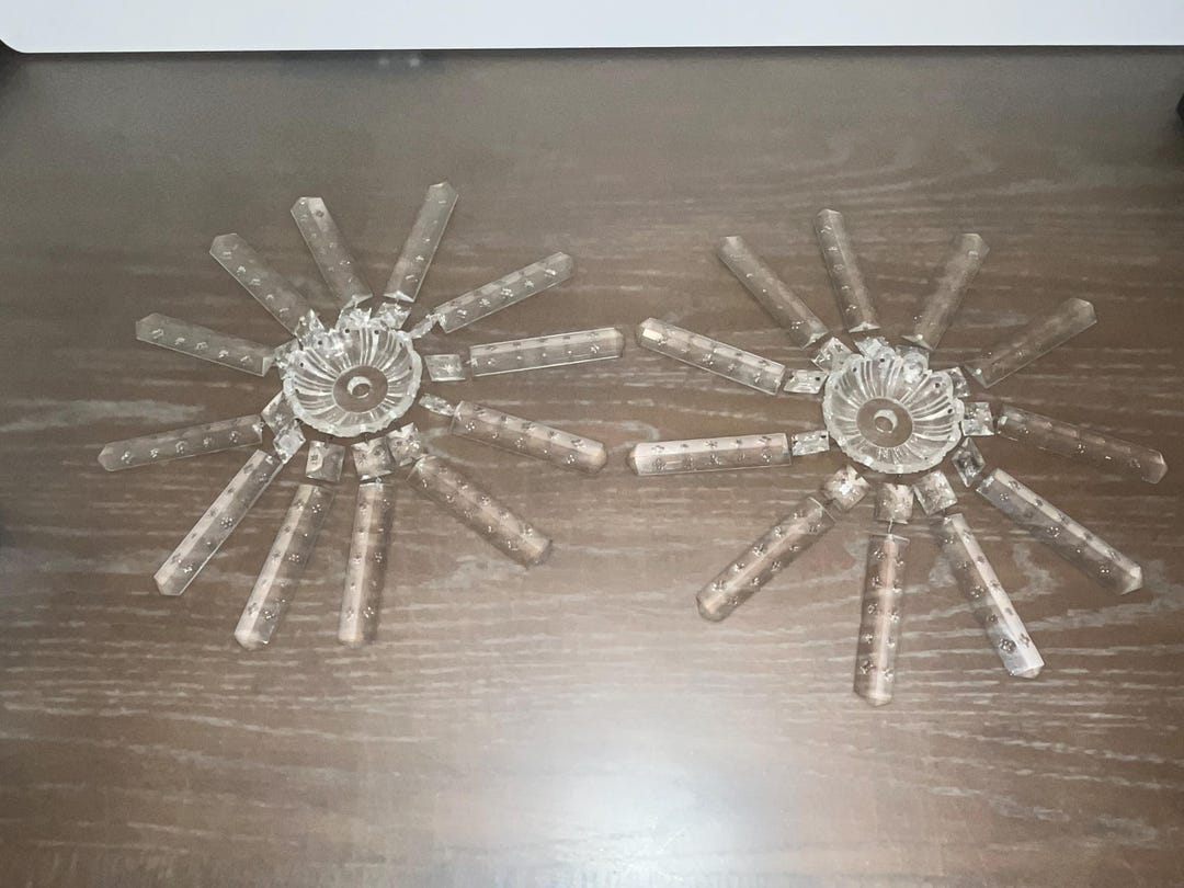 2 Antique Etched Candle Drip Protectors, Vintage 12 Glass 5 Etched Bar ...