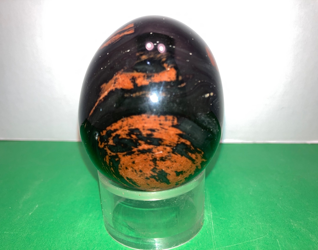 Large Black Rust Marble Egg, Black Brown Round Marble Egg, Black ...