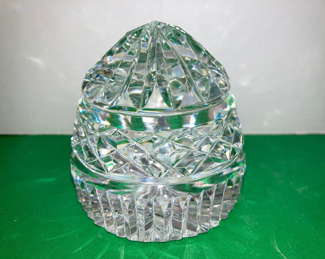 Vintage Crystal Paperweight, Vintage Diamond Cut Paperweight, Crystal ...
