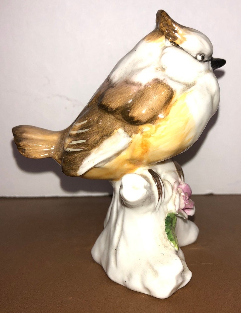 Vintage Porcelain Brown Fat Bird Ceramic Bird Bird on Branch | Etsy