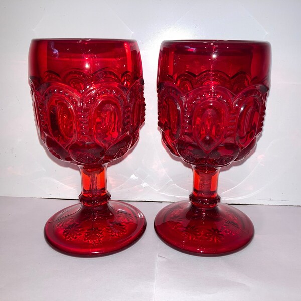 Red Glass Goblet - Etsy