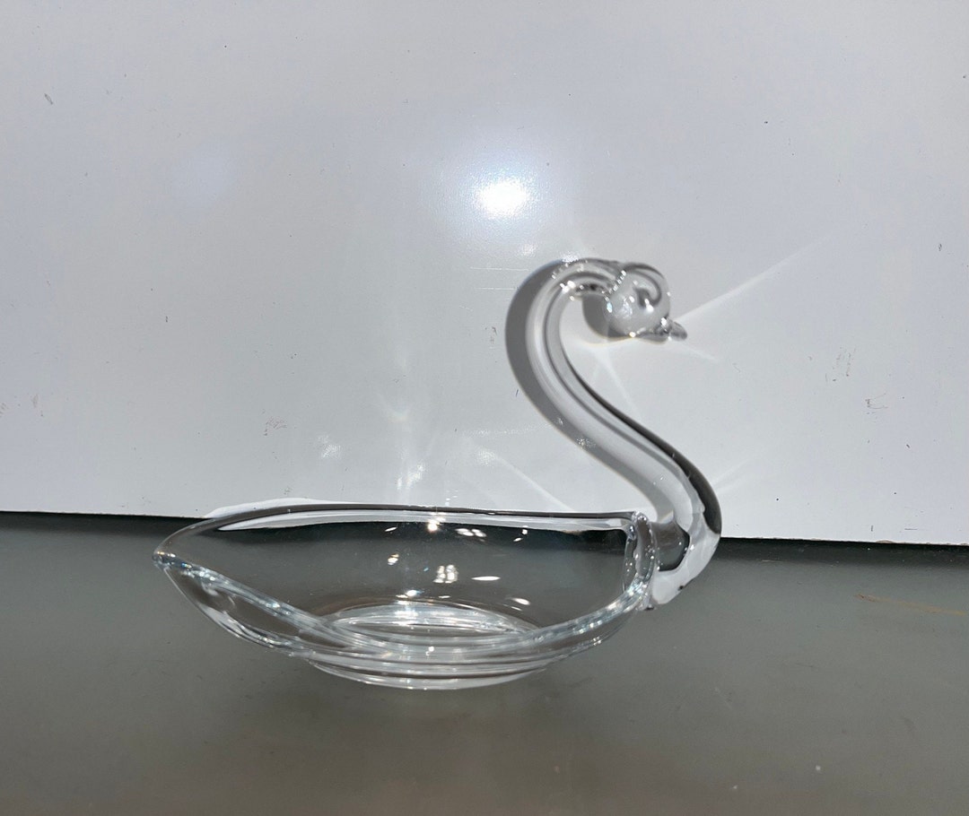 Vintage Duncan and Miller Swan, Tiffin Art Glass Swan, Vintage Swan Nut ...