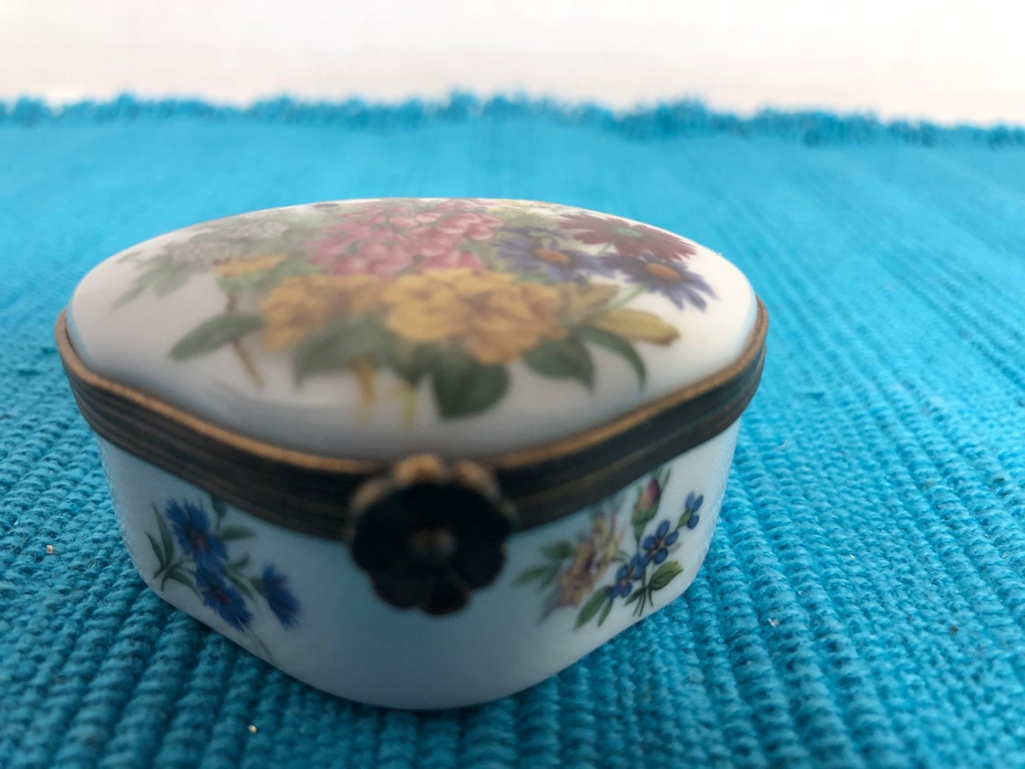 Vintage Limoges Box, Limoges Hand Painted Country Scene Box, Signed ...