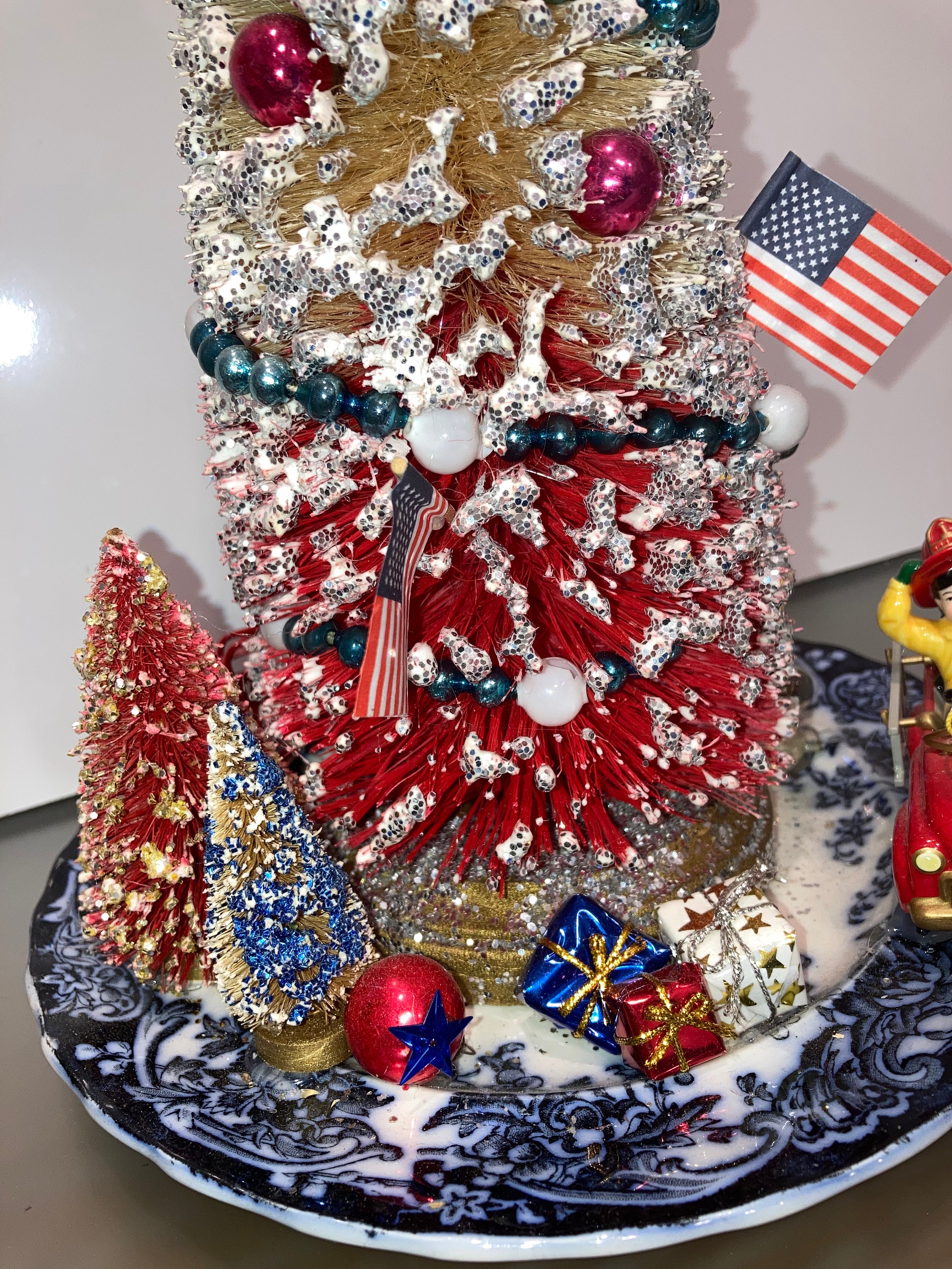 Vintage Patriotic Holiday Decor Patriotic Christmas Tree | Etsy