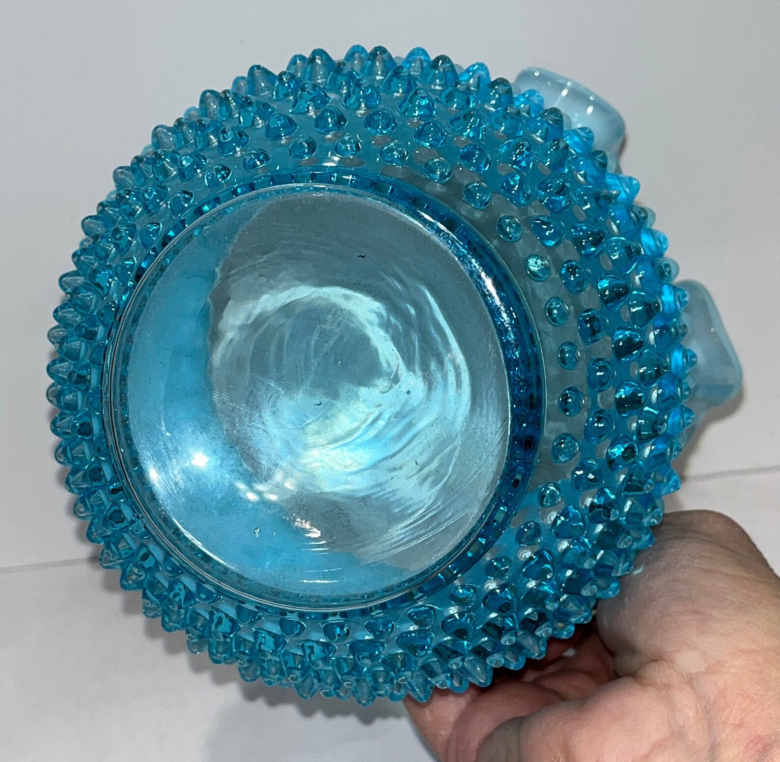 Vintage Fenton Turquoise Opalescent Hobnail Vase, Fenton Opalescent ...