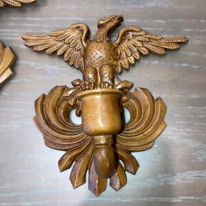 Pair of Sexton Patriotic Cast Iron Figures, 3D Patriotic Eagle Candle ...