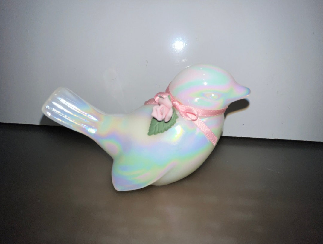 Fenton Iridescent Bird Figure, Vintage Signed Fenton Luster Ware Bird ...