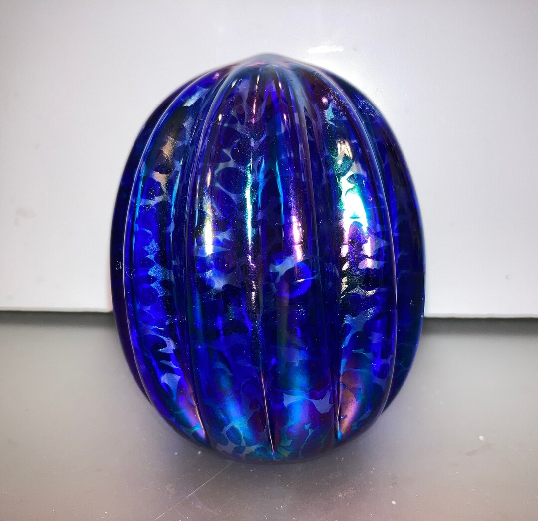 Vintage Joe Rice 1989 Paperweight, Joe Rice Carnival Glass Paperweight ...