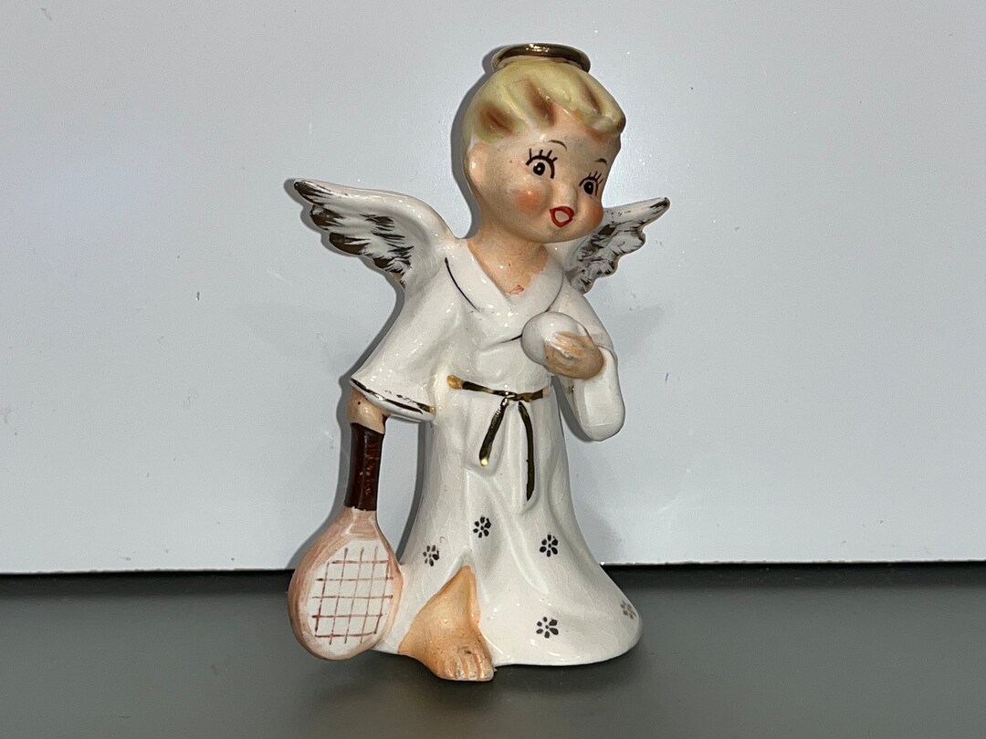Vintage Napco Japan Tennis Angel, Napco C7362, Napco Porcelain Angel ...