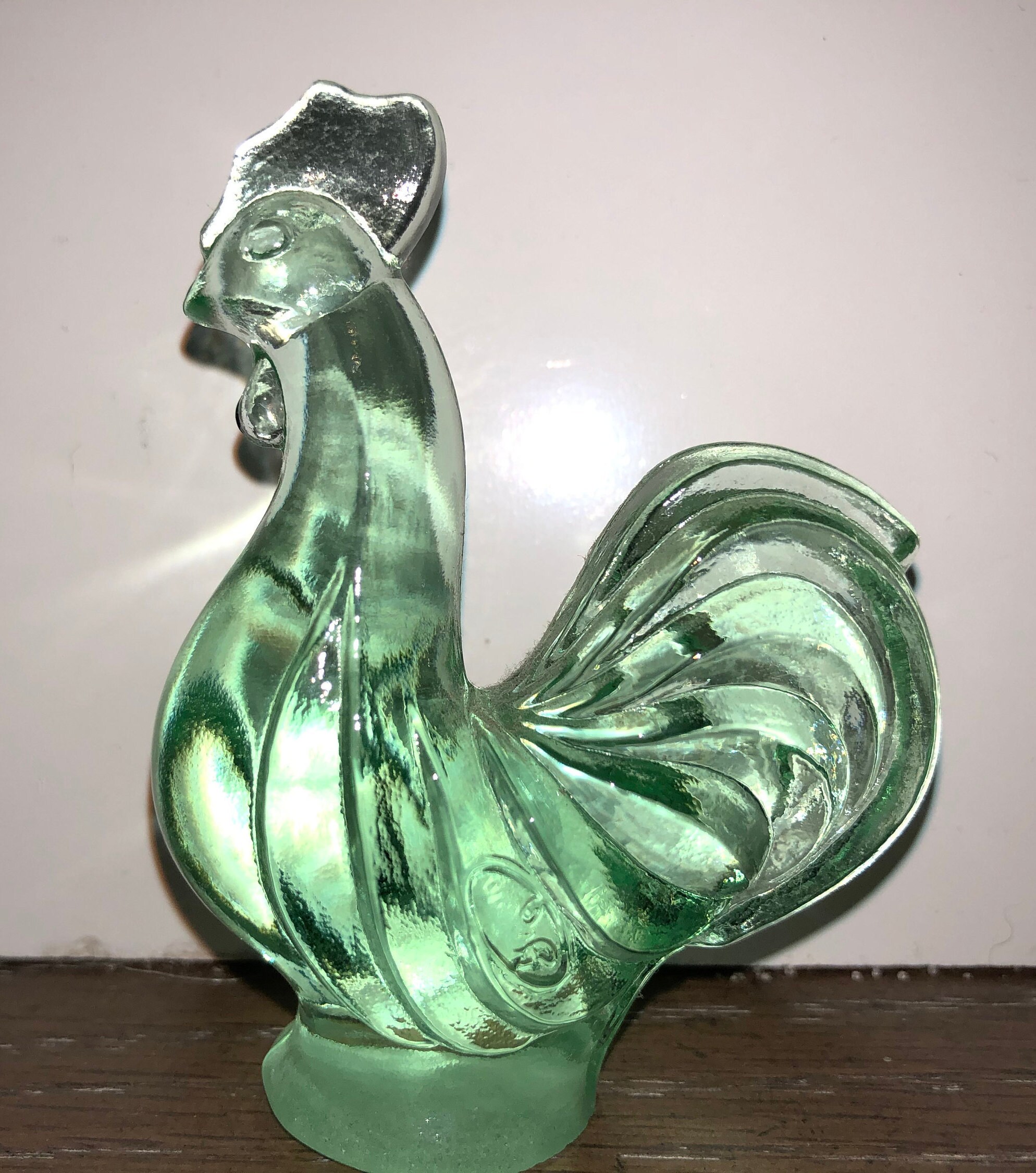 Fenton Willow Green Rooster Figure Vintage Fenton Green - Etsy
