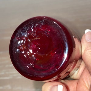 Vintage Hand Blown Ruby Red Glass Toothpick, Artisan Made Ruby Red Shot ...