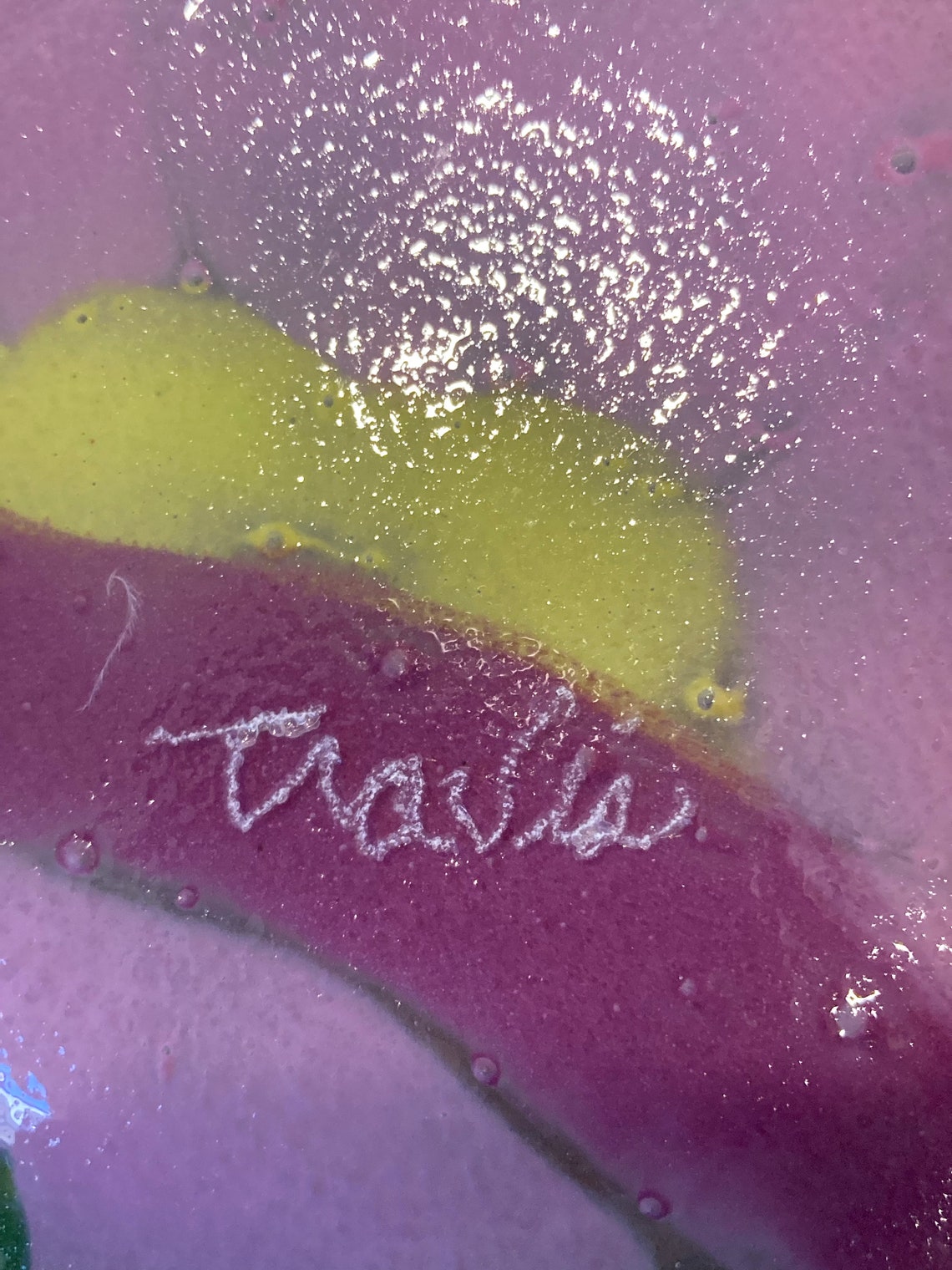Signed Travis Fused Glass Plate, Pansy Fused Glass Bread Plate, Travis ...