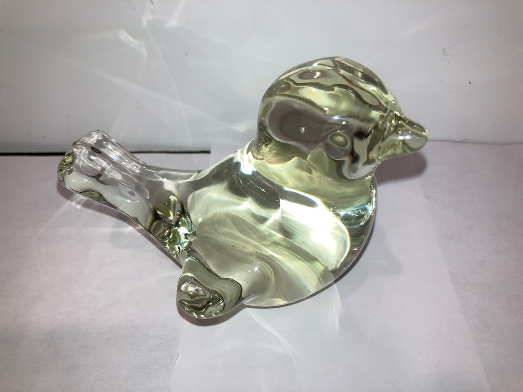 Vintage Clear Bird Figure, Vintage Glass Sparrow Bird, Clear 3" Bird ...