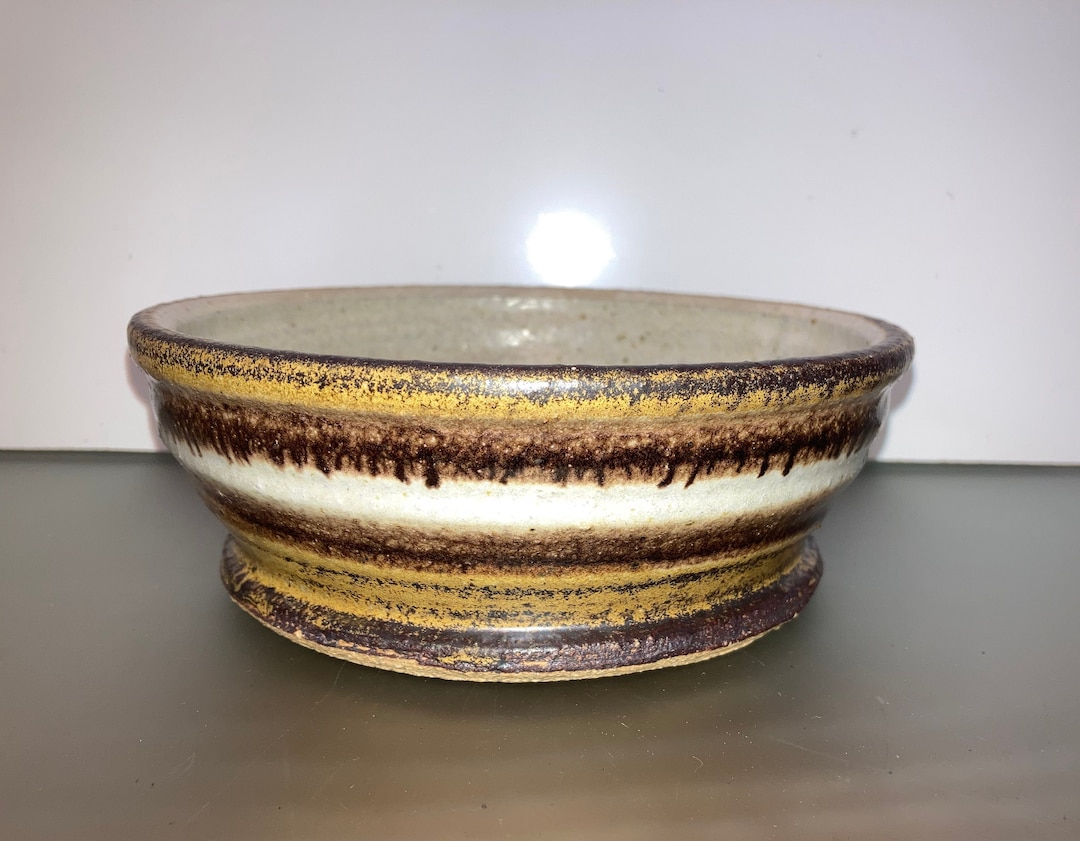 Vintage Studio Art Pottery Bowl, 7" Hand Thrown Pottery Bowl, Brown ...