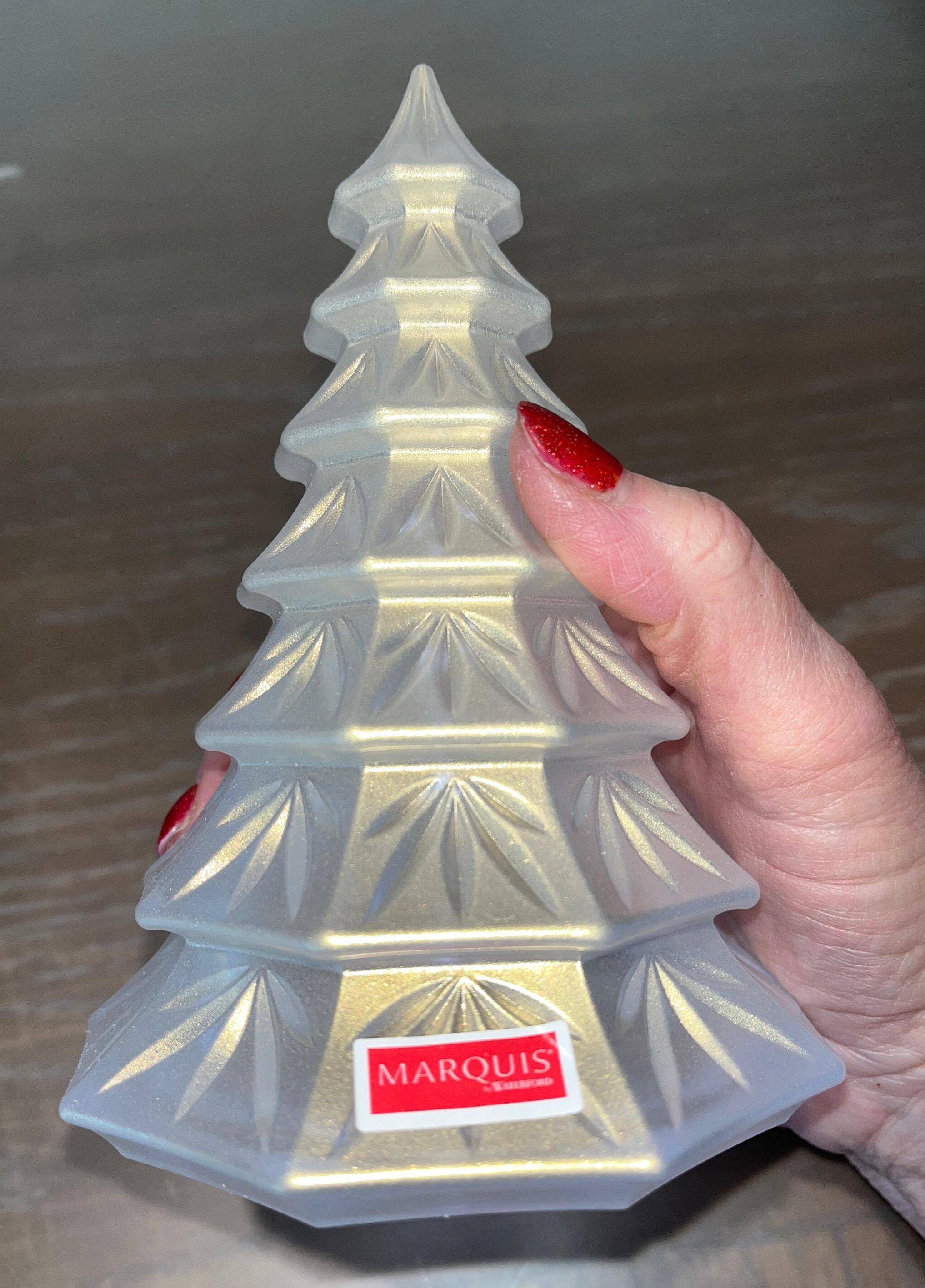 Waterford Marquis Large Christmas Tree, Marquis Iridescent White 6 1/2 ...