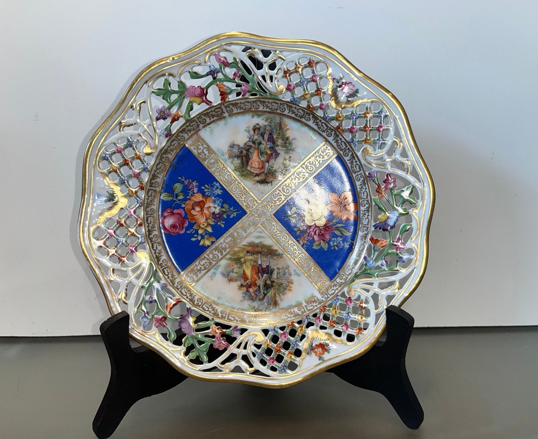 Antique Schumann Dresden Quatrefoil Plate, Antique Schumann Germany ...