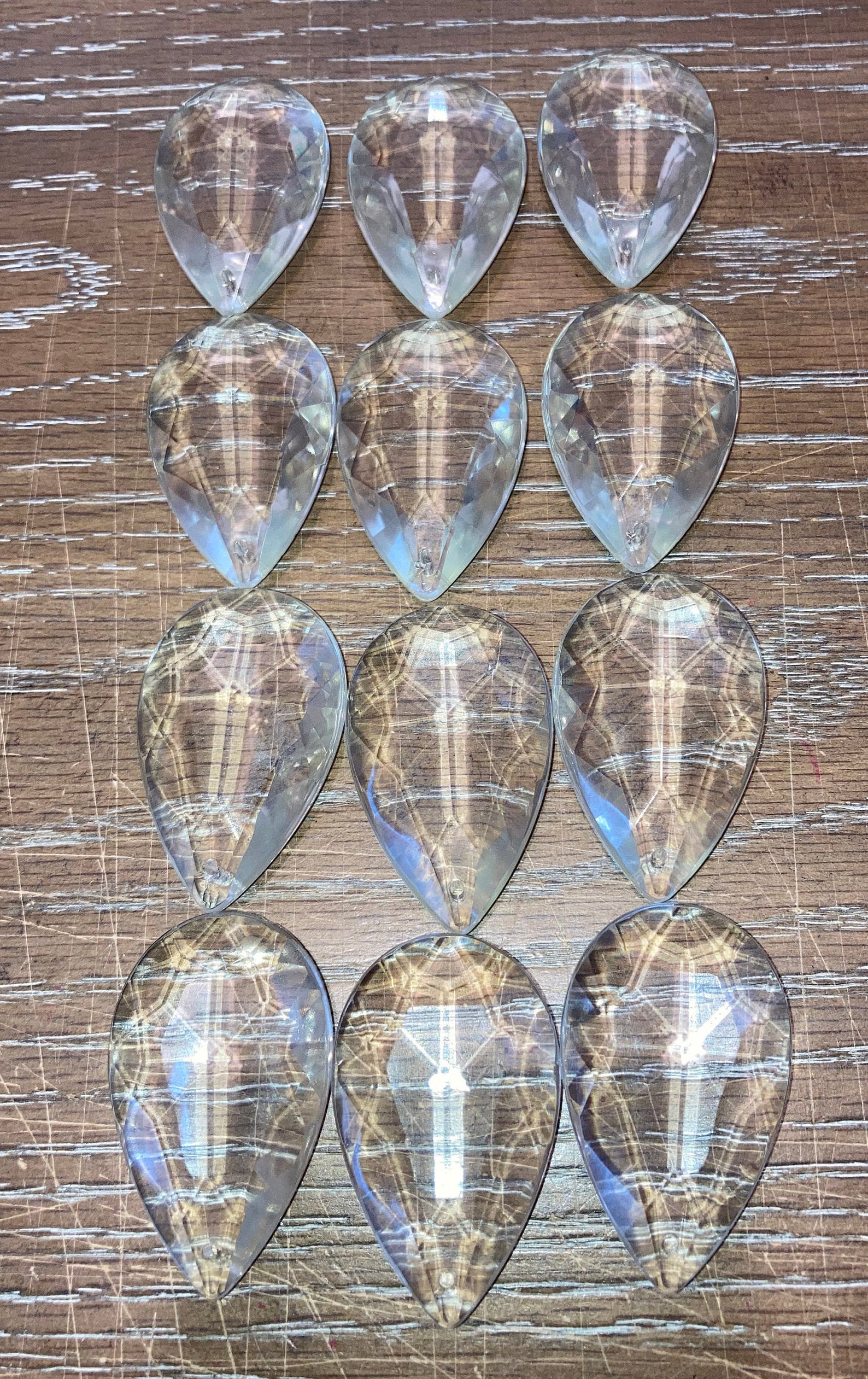 12 pieces of Antique Faceted Crystals Faceted Teardrop | Etsy