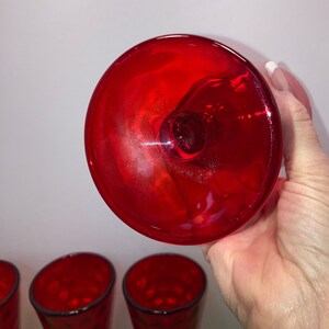 4 Vintage Ruby Red Water Goblets, Vintage 7 Red Water Goblets, Ruby Red ...