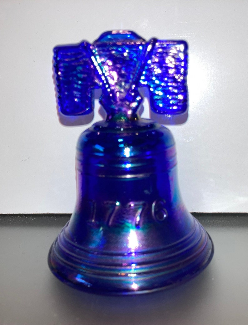 Joe St Claire Patriotic Paperweight Vintage Iridescent Blue - Etsy