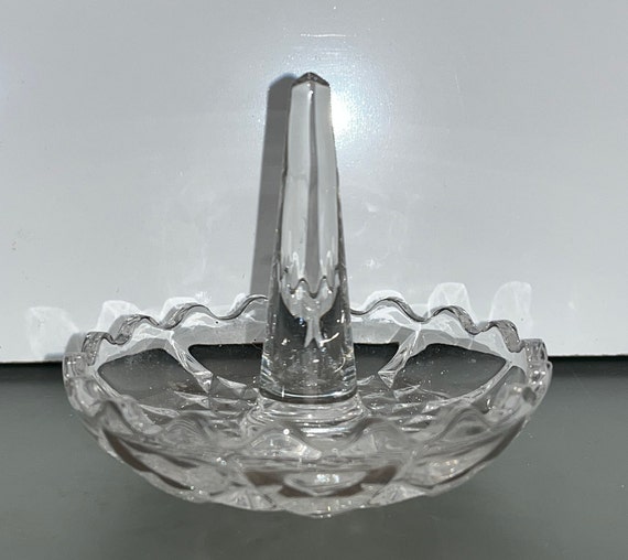 Vintage Scalloped Starburst Ring Dish, Glass Ring Hol… - Gem
