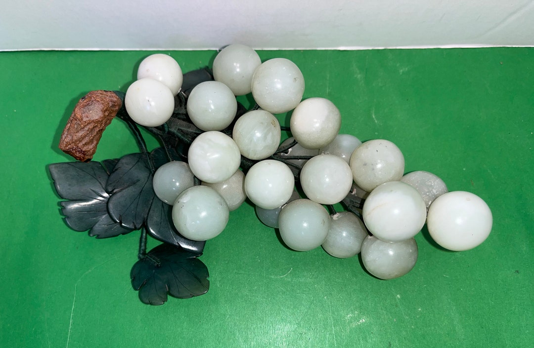 MCM Jade Grape Cluster, Natural Jade Grapes, Mid Century Green Grapes ...