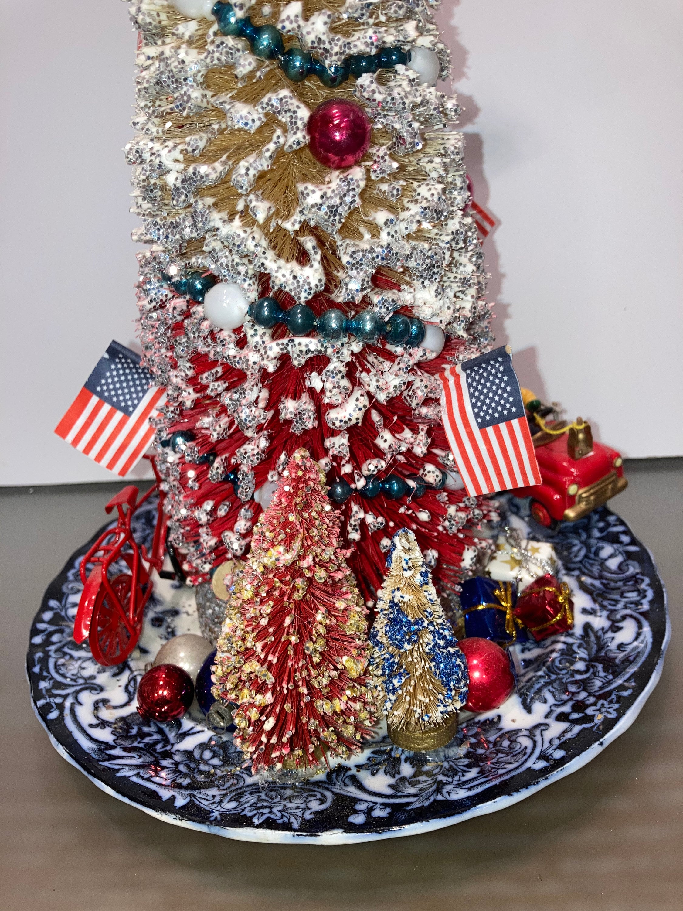 Vintage Patriotic Holiday Decor, Patriotic Christmas Tree, Patriotic ...