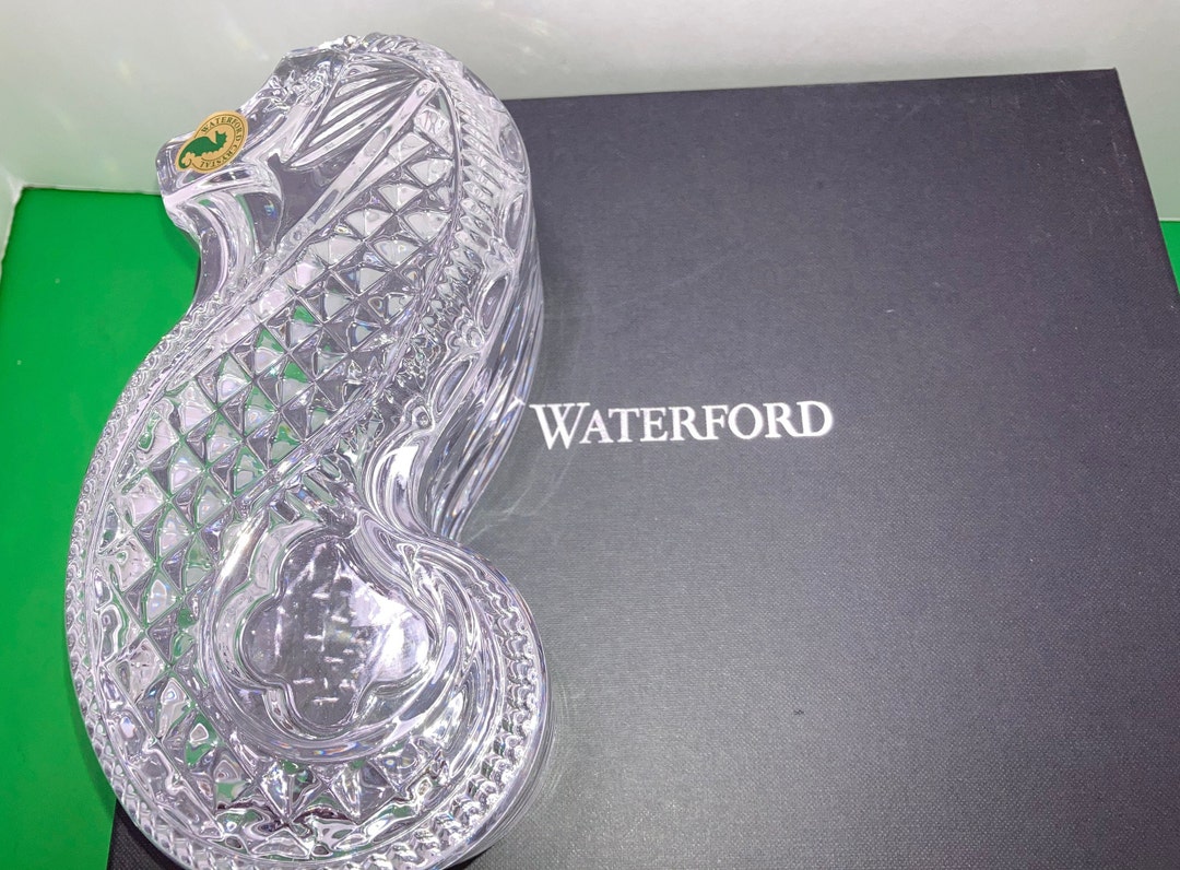 Vintage Waterford Crystal Seahorse Box, Waterford Seahorse Covered Box ...