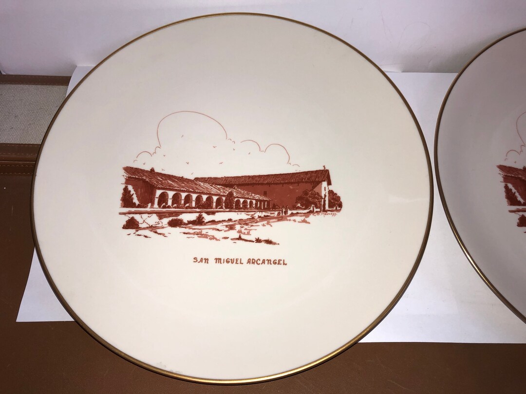 2 Vintage California Mission Dinner Plates, Lenox Plates, 10 Dinner ...
