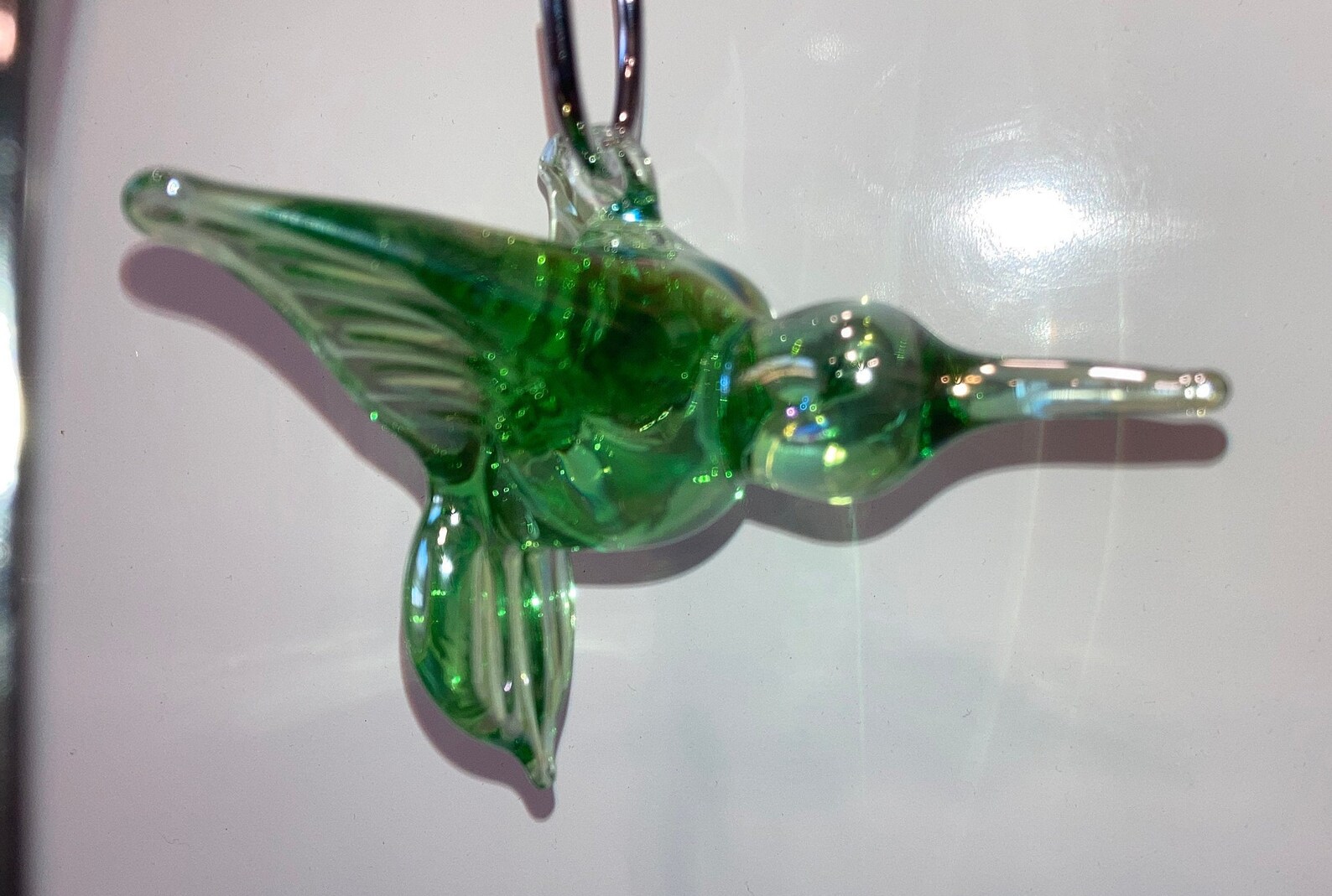 Vintage Blown Glass Hummingbird Iridescent Green Hummingbird - Etsy